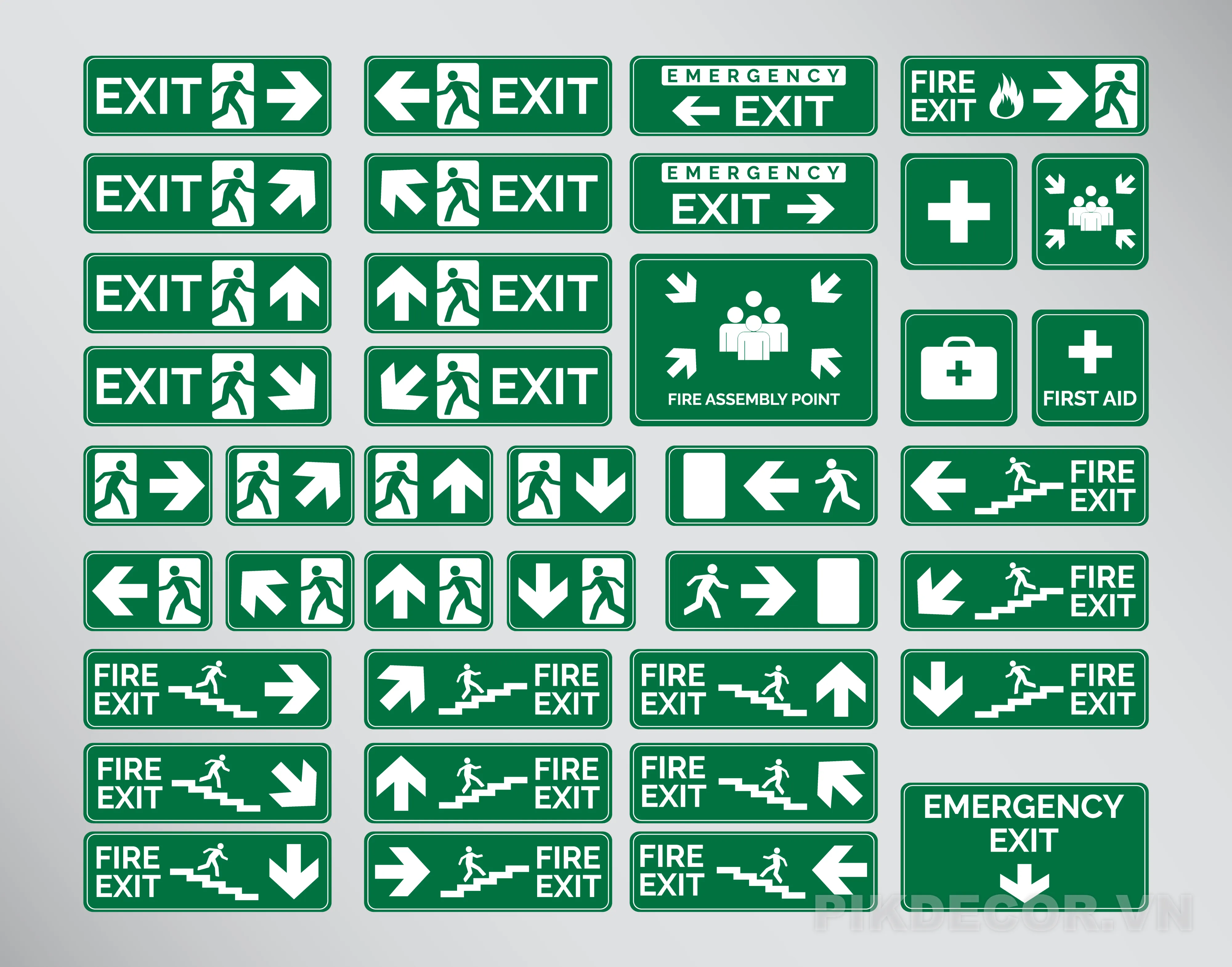 Biển Exit Lối Thoát Hiểm Vector – Emergency Exit Sign (Ai, Svg, Png ...
